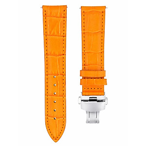 Ewatchparts 19MM LEATHER WATCH BAND STRAP FOR IWC PILOT PORTUGUESE + DEPLOYMENT CLASP ORANGE