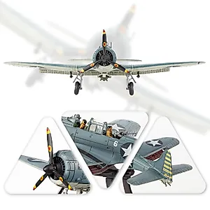 HANGHANG 1/72 Military Model Plane SBD-3 Dauntless （aged version） Alloy Fighter Plane Model Model Airplane for Collection and Gift
