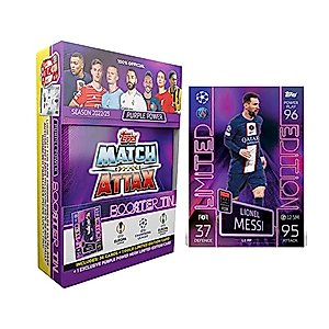 2022-23 Topps Match Attax Champions League Cards - Purple Mini Tin (38 Cards + 2 LE)