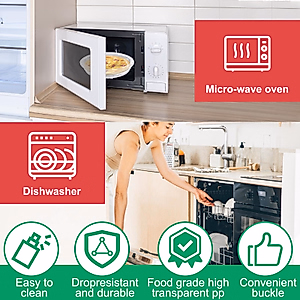 11.5 Inch Clear Pie Containers With Lids and Handle Round Pie Carrier Reusable 2 Compartments Pizza box Leftover Pizza Keeper for Food Cake Cheesecake Tortilla Pastry