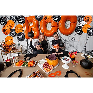 Halloween Decorations Latex Balloons, 50pcs 12 Inch Pumpkin Bat Ghost Skull Spider Web Balloon for Halloween Party Supplies Trick or Treat Toys