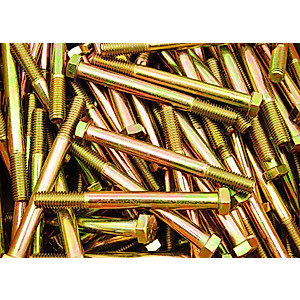 (20) Hex Head 1/2-13 x 5 Grade 8 Bolts Yellow Zinc Cap Screws