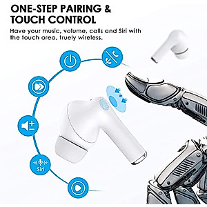 Wireless Headphones, Noise Canceling Bluetooth Sports Bluetooth Headphones with Mini Charging Case and Built-in Microphon,for iPhone Android