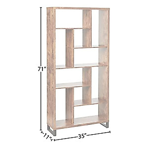 Coaster Home Furnishings Delwin 10-Shelf Bookcase Antique Nutmeg