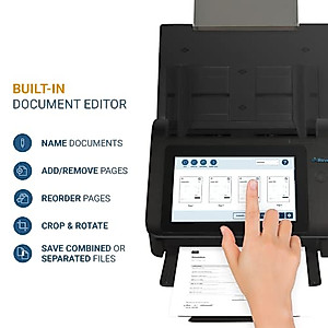 Raven Original Document Scanner - Huge Touchscreen, Color Duplex Feeder (ADF), Wireless Scanning to Cloud, WiFi, Ethernet, USB, Home or Office Desktop (2nd Gen) (Renewed)
