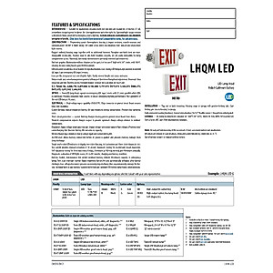 Lithonia Lighting LHQM LED B G M6 LED 2-Light Exit Sign/Emergency with Led Heads & Green Stencil, Black