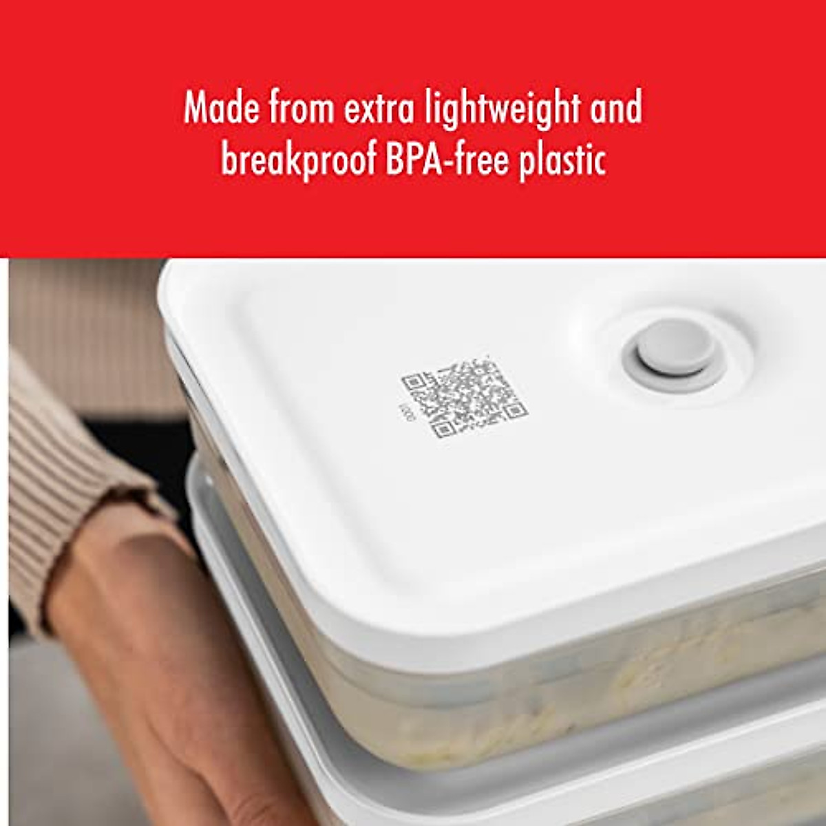 ZWILLING Fresh & Save Flat Lunch Box Large, Airtight Food Storage Container, Meal Prep Container, BPA-Free, Semi-transparent