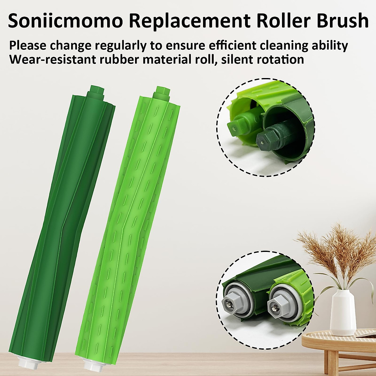7 Pack Replacement Parts for iRobot Roomba i3 i3+ i4 i6 i6+ i7 i7+ i8 i8+/Plus E5 E6 E7 I,E &J Series Vacuum Cleaner, 1 Set Multi-Surface Rubber Brushes, 3 HEPA Filters, 3 Edge-Sweeping Brushes