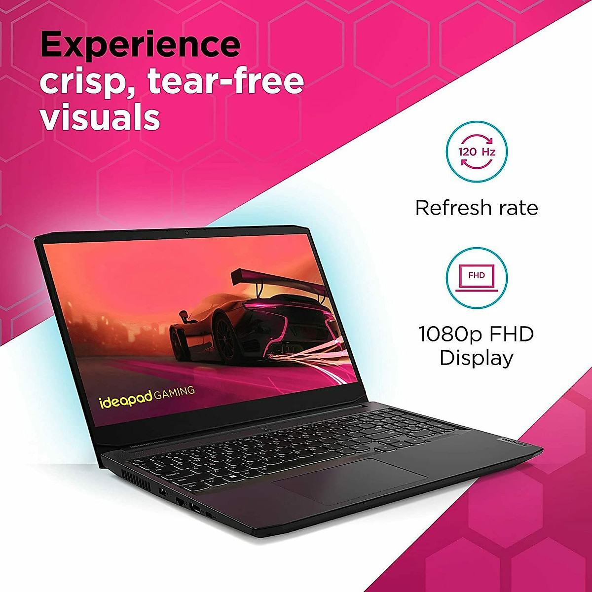 Lenovo IdeaPad Gaming 3 15.6" FHD (1920x1080) IPS Display, AMD Ryzen 5-5600H up to 3.3GHz, 6 Cores, 16GB RAM, 1TB M.2 NVMe SSD RTX 3050 Ti, Webcam, Bluetooth, Windows 11, EAT Mouse Pad, Shadow Black
