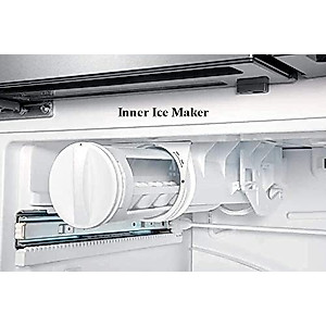 SMETA Refrigerator French Door with Ice Maker for Kitchen 36'' Inch Stainless Steel Counter Depth Full Size Refrigerators Fridge Bottom Freezer Cooling 22.5 Cu.Ft Double Door Fridgerator Freezer Home Use 23 CU FT