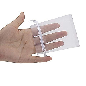 HRX Package 100pcs White Organza Jewelry Bags Drawstring 3 x 4 inch, Little Mesh Gift Pouches Mini Candy Bags for Small Presents Jewelry Earrings