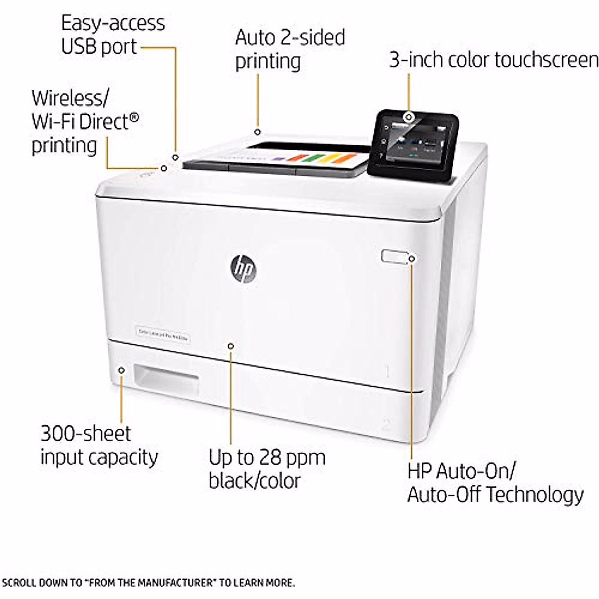 HP Laserjet Pro M452dw Wireless Color Printer, (CF394A)