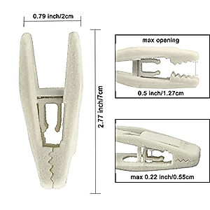 Corodo Velvet Hangers Clips, 20 Pack Ivory Pants Hanger Velvet Clips, Strong Hanger Clips Perfect for Thin Felt Hangers