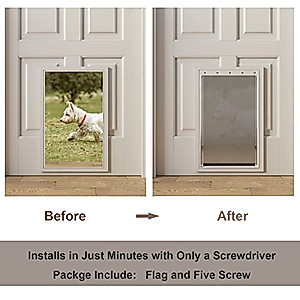 Large Dog Door Replacement Flaps with Screws, Compatible with PetSafe Freedom Doggie Doors PAC11-11039, 10 1/8" X 16 7/8", Flexible, Durable, BPA-Free, Weather Resistant Materials Cat Pet Door