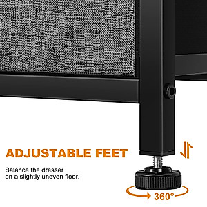 REAHOME 8 Drawer Steel Frame Wood Top Storage Organizer Dresser for Closet, Living Room, and Entryway with 2 Additional Drawer Organizers, Light Grey