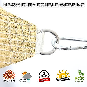 Royal Shade 14' x 20' Beige Rectangle Sun Shade Sail Canopy Outdoor Patio Fabric Screen Awning RTAPR1420-95% UV Blockage, Heavy Duty, Water & Air Permeable (We Make Custom Size)