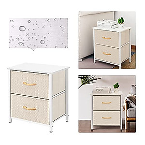 AZL1 Life Concept Storage Dresser Furniture Organizer Unit with 2 Drawers for Bedroom, Hallway, Entryway and Closets, Ivory, 17.7x19.7 inches