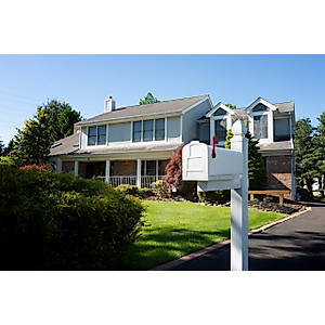 Architectural Mailboxes Parsons Plastic Post Mount Mailbox, Compatibility Code A, PL10W0AM, White, Medium Capacity, 1 Count (Pack of 1)