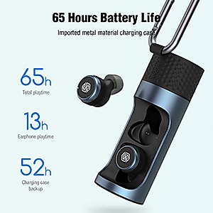 Nillkin True Wireless Earbuds Noise Cancelling with Microphone for iPhone Android, TWS Headphones with Charging Case,Touch Control, 65H Playback Earphones for Sport Running, Blue