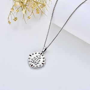 Virgin Mary Necklace 925 Sterling Silver Our Lady of Guadalupe Pendant Catholic Jewelry for Women Men Valentine'S Day Christmas Birthday Gift