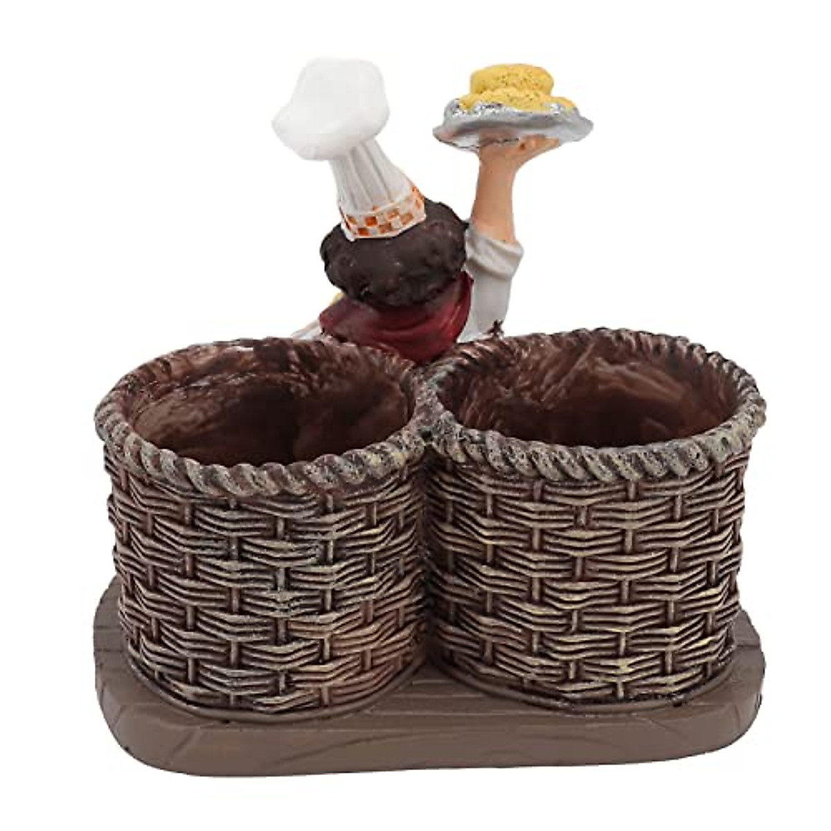 BORDSTRACT Chef Stature Holder, Salt and Pepper Shaker Sets, Chef Statue Bottle Holder Decoration, Spice Storage Box for Kitchen