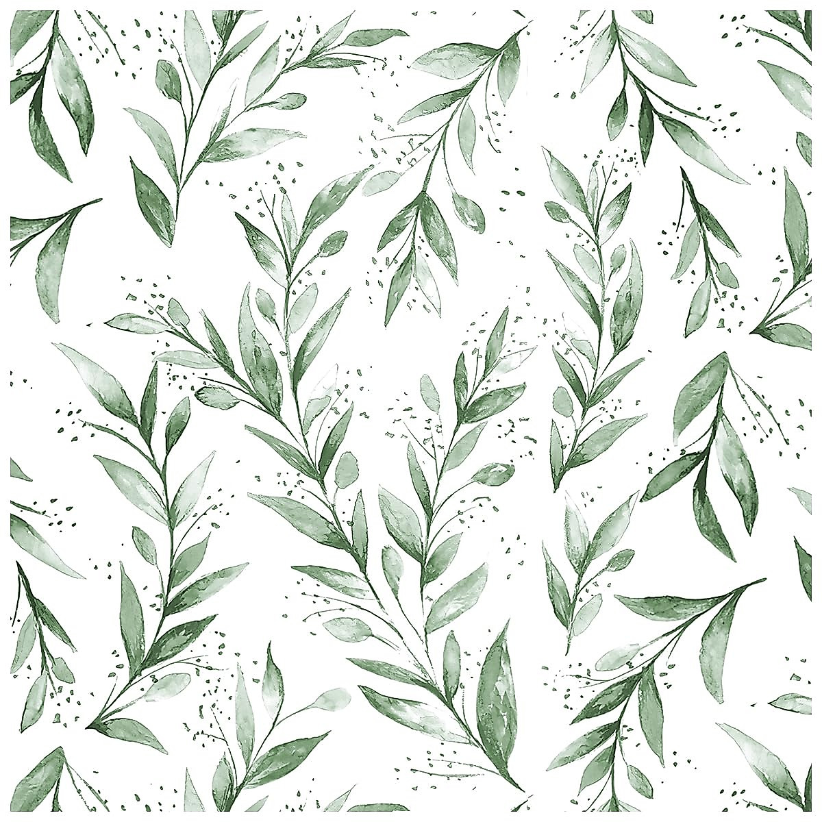 Beautyhero Peel and Stick Wallpaper 17.7 x118.1 Inch Olive Green Leaf Wallpaper Floral Contact Paper Bathroom Vinyl Removable Modern Farmhouse Sage Green Wall Paper Self Adhesive Neutral Wallpaper