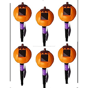 Greenbrier International Halloween Spooky Solar Lights Outdoor Waterproof Security Lights Easy Install Garden Lights for Garden Path Walkway Light (6, JackoLantern Pumpkin)