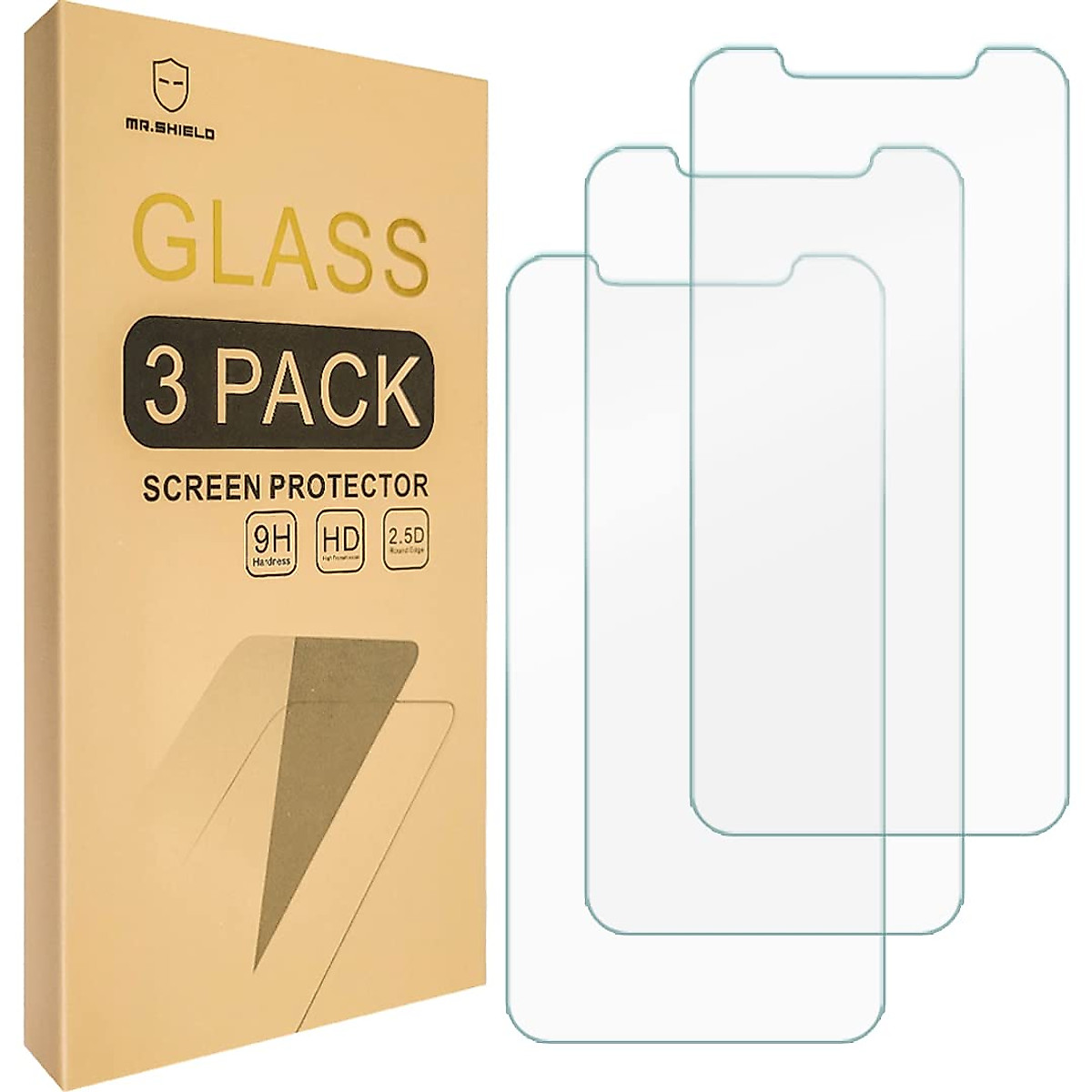 Mr.Shield [3-PACK] Designed For iPhone 11 Pro Max/iPhone XS Max [Tempered Glass] Screen Protector [Japan Glass With 9H Hardness] with Lifetime Replacement