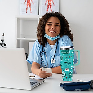 Nurse Gifts for Women Men, 40oz Nursing Tumbler with Nurse Daily Affirmations, Nurses Appreciation Gift, LPN RN Gift for Nurses Practitioner, Nursing Gifts for Birthday School Graduate Christmas
