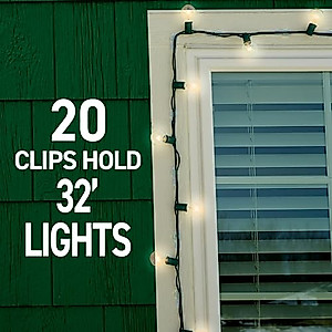 Command Outdoor Light Clips, 16 clips, 20 strips, Water-Resistant Adhesive (17017CLR-AWES), Clear (17017CLR-AW-E)