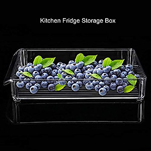 Plastic Food Storage Container Bin with Lid and Handle for Kitchen, Pantry, Cabinet, Fridge, Freezer(6138-小)