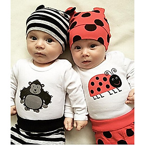 3pcs Cute Infant Baby Boys Girls Animal Long Sleeve Romper Tops+ Pants+ Hat Outfits Set (0-6 Months, Gorilla)