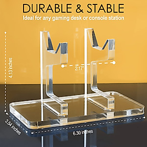 JDS Transparent Acrylic Universal Controller Stand for PS4, PS5, Xbox, Switch Consoles - Gaming Controller Holder for Storage, Organization & Display- 2 Pack