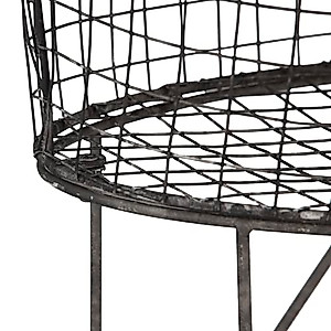 Creative Co-op Vintage Metal Laundry Basket with Wheels 25" x 15" x 26 3/4" (W x D x H)