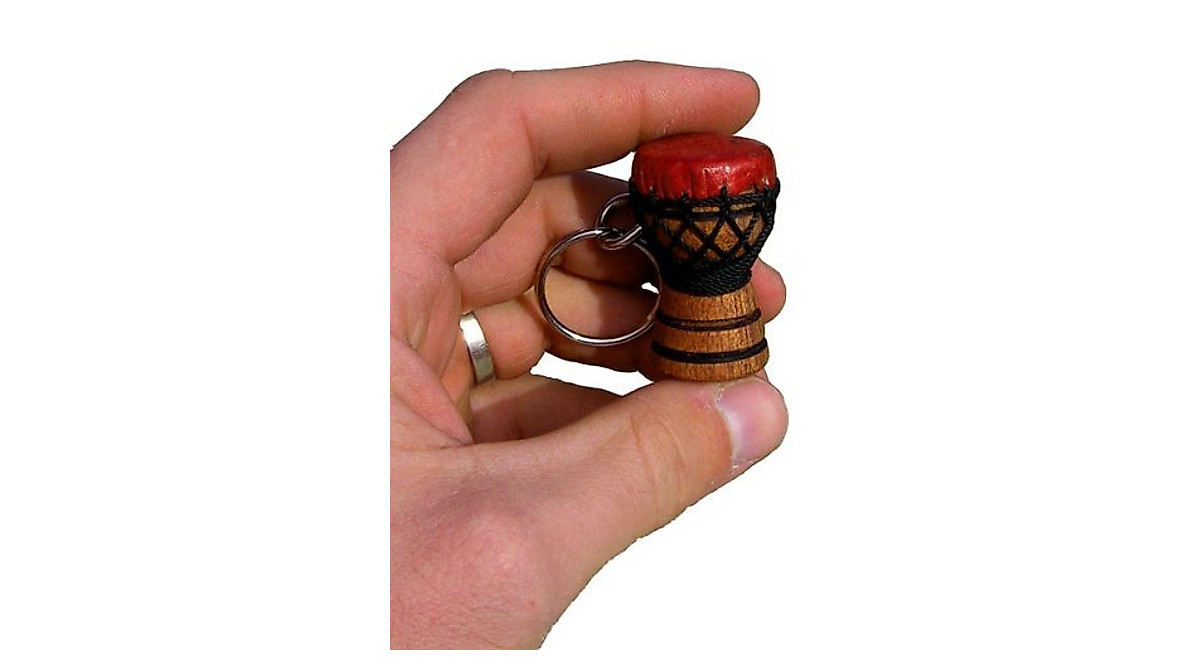 Djembe Drum Key Chain - Handcrafted African Gift