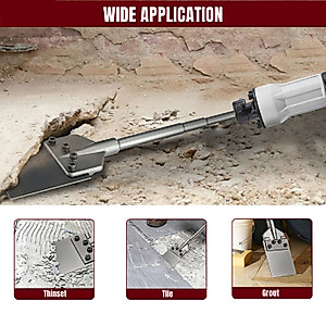 Nisorpa 25 Inch SDS Max Floor Scraper Heavy Duty Blade Scraper Tile Removal Chisel Bit with 2 Foot Long Handle Flooring Removal Tool for Tile Grout Adhesive Wallpaper Wood Linoleum Flooring (6" X 25")