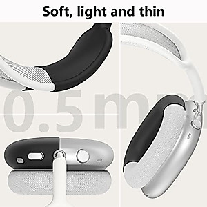 Silicone Case Cover for AirPods Max Headphones, Anti-Scratch Ear Pad Case Cover/Ear Cups Cover/Headband Cover for AirPods Max, Accessories Soft Silicone Skin Protector for Apple AirPods Max (Black)