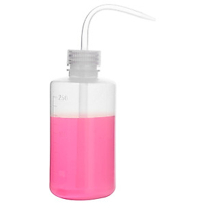 stonylab Chemical Wash Bottle (1-Pack), LDPE Plastic Safety Lab Squeeze Wash Bottle with Narrow Mouth and Scale Labels Squirt Bottle, 250 ml (8 oz)