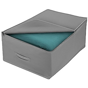 Sorbus Jumbo Foldable Storage Organizer Bag, Great for Clothes, Blankets, Closets, Bedrooms, and More, Canvas (Closet Storage Bag - 1 Pack, Gray)