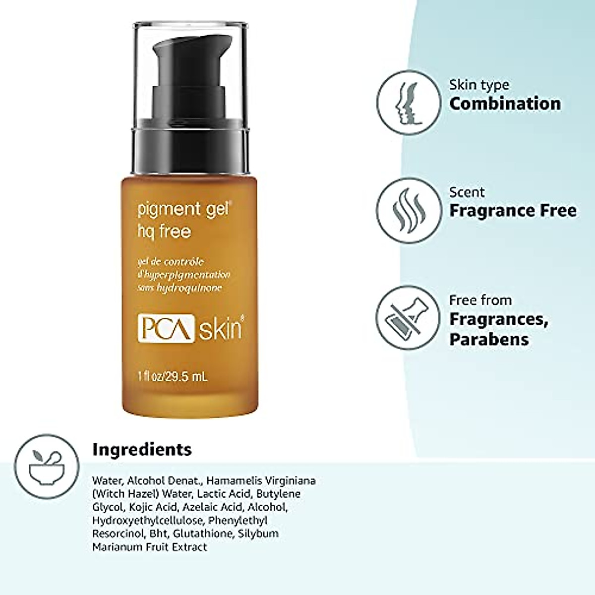 PCA SKIN Hydroquinone-Free Pigment Gel Face Serum - Spot Treatment Facial Corrector with Kojic & Lactic Acid for Brightening Dark Spots & Hyperpigmentation 1 fl oz (Pack of 1)