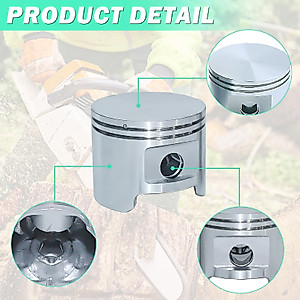 Adefol Air Fuel Line Filter 45mm Piston Ring Kit for Husqvarna 353 350 Chainsaw Replacement Parts Power Tools with Intake Manifold, Circlip, Needle Bearing, Primer Bulb, Pin for 537223402, 537024002