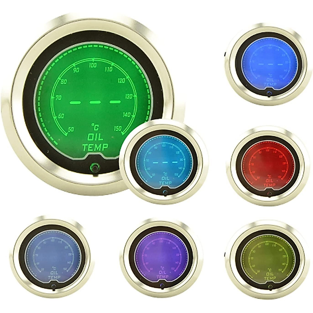 LEVANLIGHT Black 7 Color LED Display 30 PSI Turbo Boost/Vacuum Gauge Kit for Car Truck | 7 Adjustable Color LED | Dual Digital Analog Output | 2-1/16" 52mm