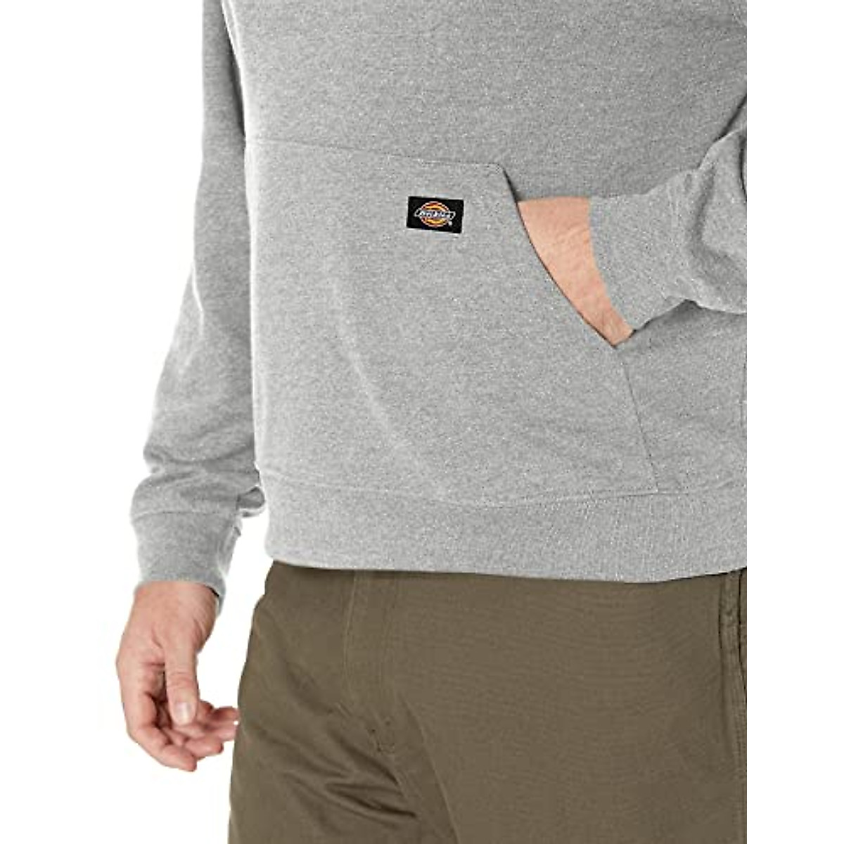 Dickies Men's Pullover Fleece Hoodie, Heather Gray, Large