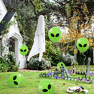 Whaline 65Pcs Alien Balloons Green Alien Party Latex Balloons UFO balloons Outer Space Aliens Decorations for Birthday Party Baby Shower Supplies Home Backdrop Decorations