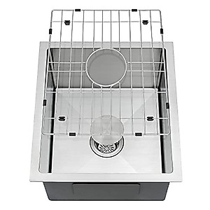 MILOSEN Bar Sink Undermount 17×19 Inch, Wet Bar Prep Kitchen Sink, Small RV Kitchen Sink Single Bowl, Small Stainless Steel Undermount Bar Sink