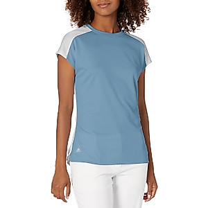 adidas Women's Standard Colorblock Primeblue Heat.RDY Polo Shirt, Ambient Sky, Large