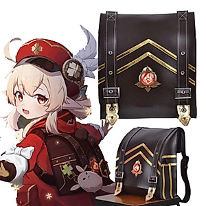 COSPLAY SHOW Anime Game Genshin Impact Klee Spark Knight Cute Backpack Shoulder Bag Cosplay Prop Halloween Accessories, Brown