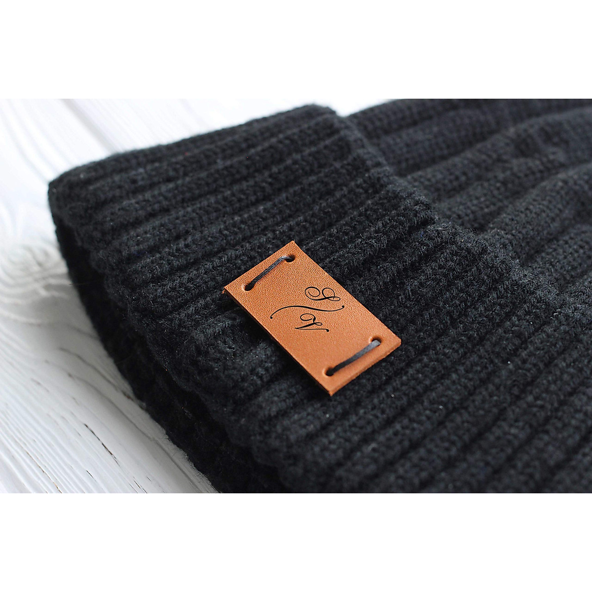 Personalized leather labels for handmade items, custom clothing labels