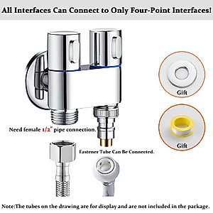 Handheld Bidet Sprayer for Toilet,1-In-2-Out Dual Control Valve,Mini Toilet Faucet Sprayer Kit Butt Washer,Hand Shower Bidet Attachment for Washing Machine and Toilet (Silver)