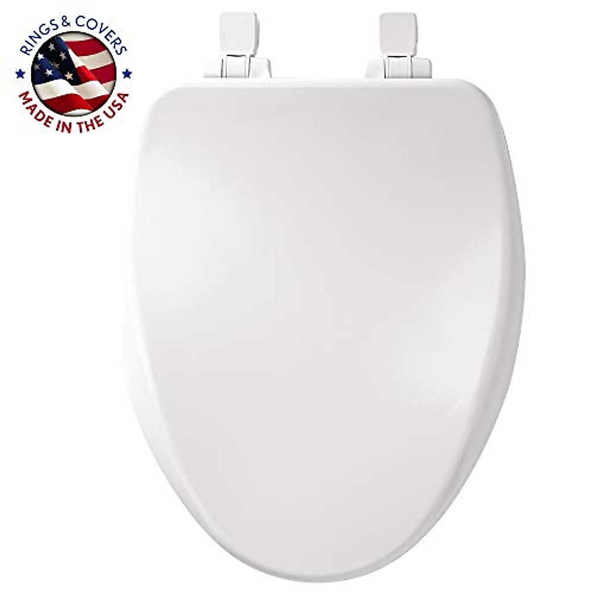 MAYFAIR 1864SLOWA 000 Alesio II Toilet Seat will Slow Close, Never Loosen and Provide the Perfect Fit, ELONGATED, Highly Stylized Durable Enameled Wood, White